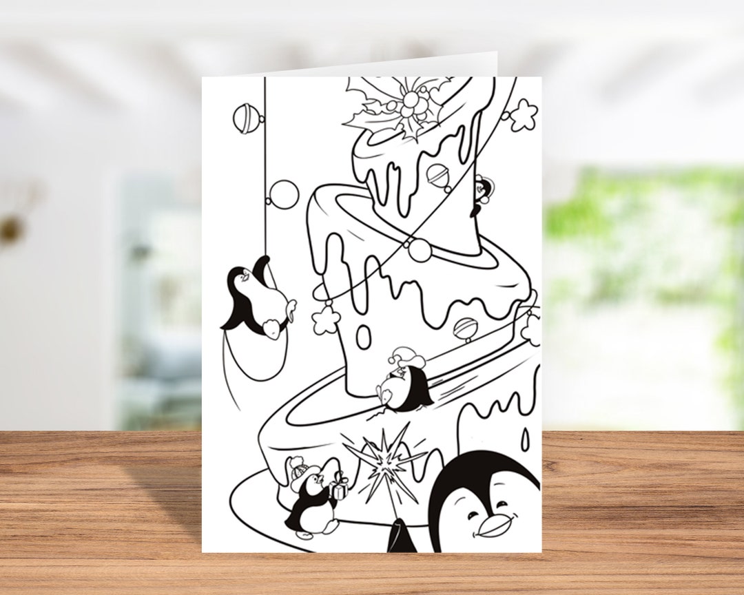 Instant Download Coloring Card, Digital Greeting Card, Coloring ...