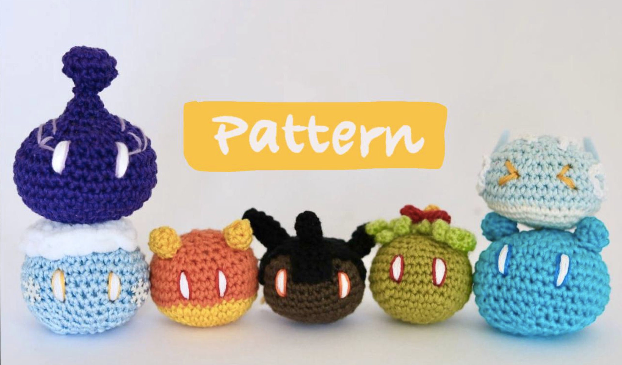 PDF File 7 in 1 Crochet Pattern Amigurumi Slimes Genshin Impact Fanmade ...