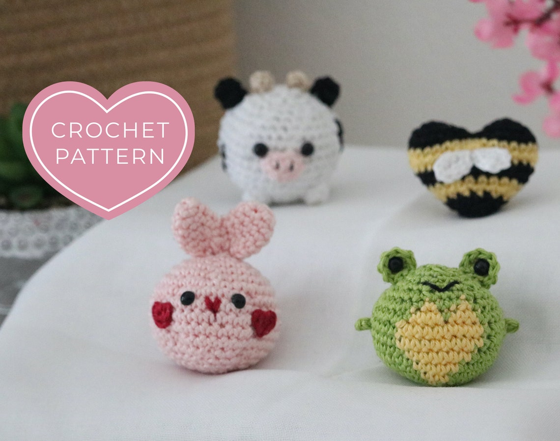 PDF File 4 in 1 Sweetheart Zoo Keychains Crochet Pattern - Etsy