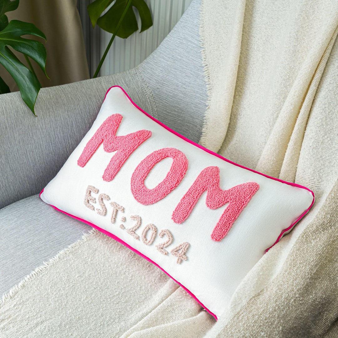 Custom Baby Name Punch Needle Pillow, Personalized Baby Gift, Throw ...