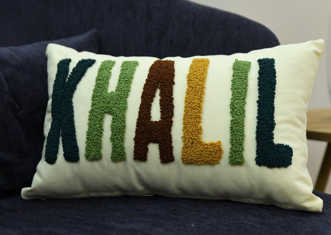 Custom Hand Embroidery Pillow, Personalized Punch Needle Pillow ...