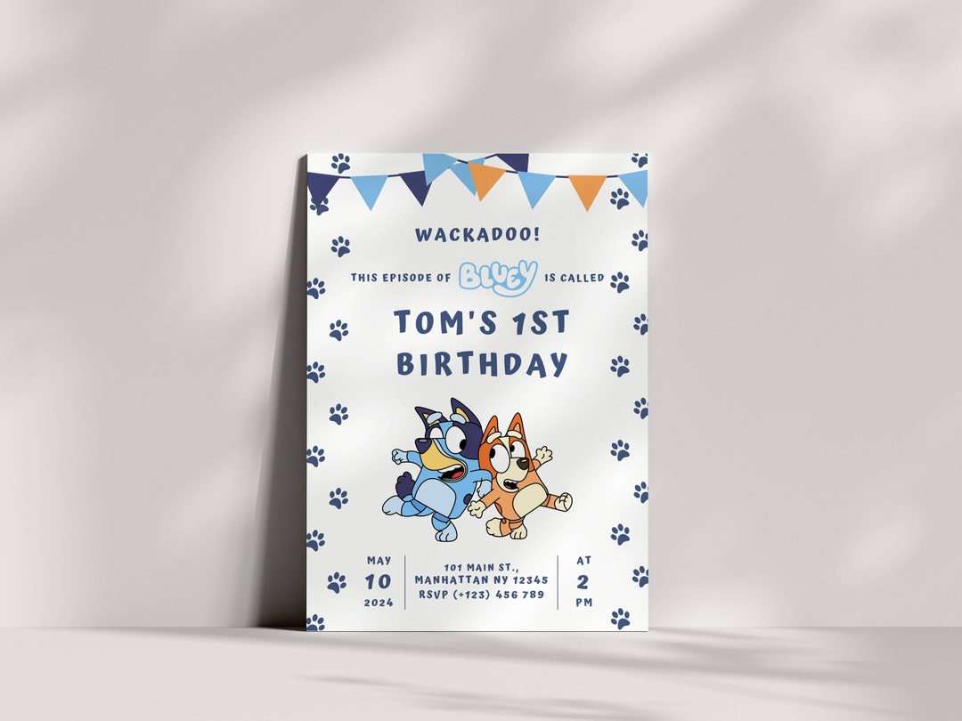 Bluey Invite Bluey Invitation Bluey Party Invite Bluey - Etsy