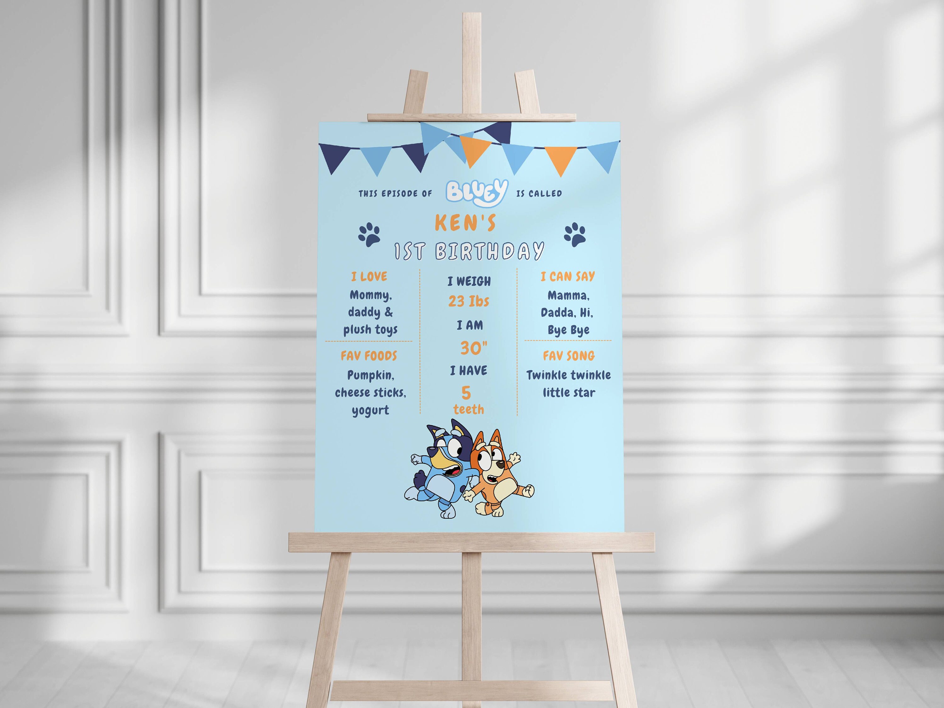 Bluey Birthday Welcome Sign Bluey Party Welcome Board Bluey - Etsy ...