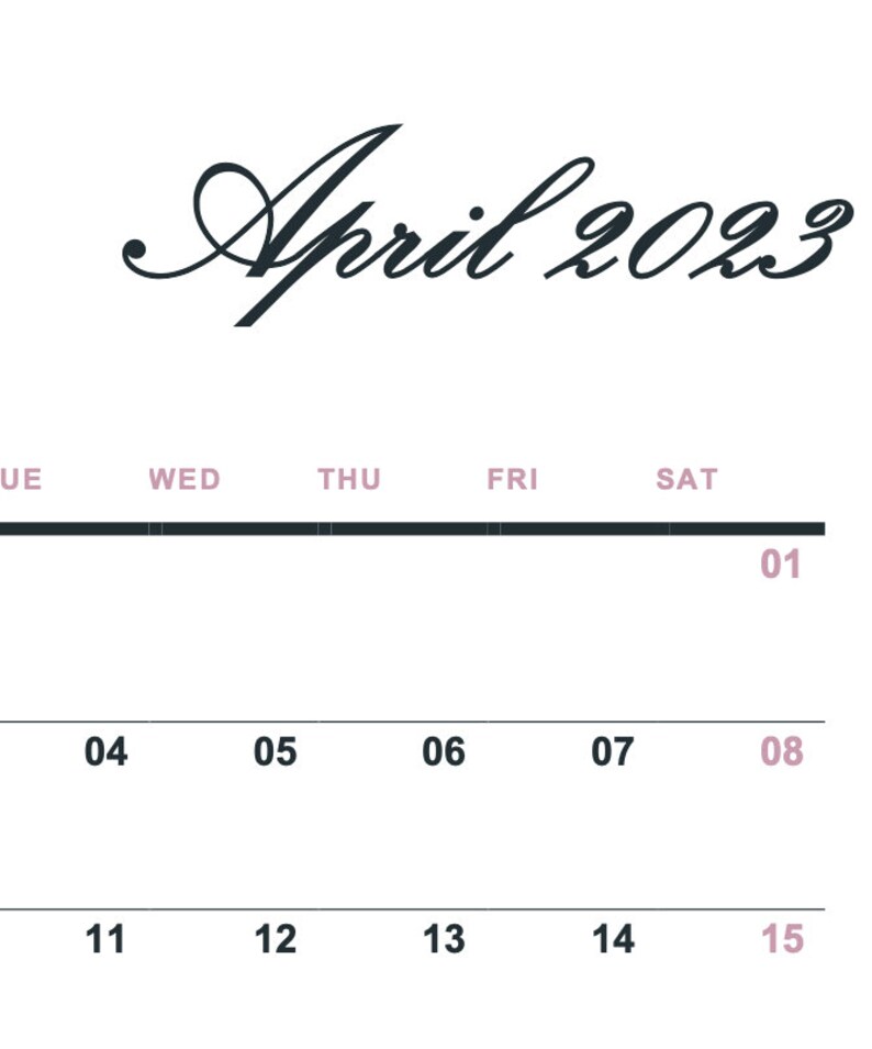 April 2023 Printable Calendar | Desk Calendar | Minimalistic, Feminine ...