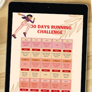 30 Day Running Challenge Fitness Kickstarter Editable Template - Etsy