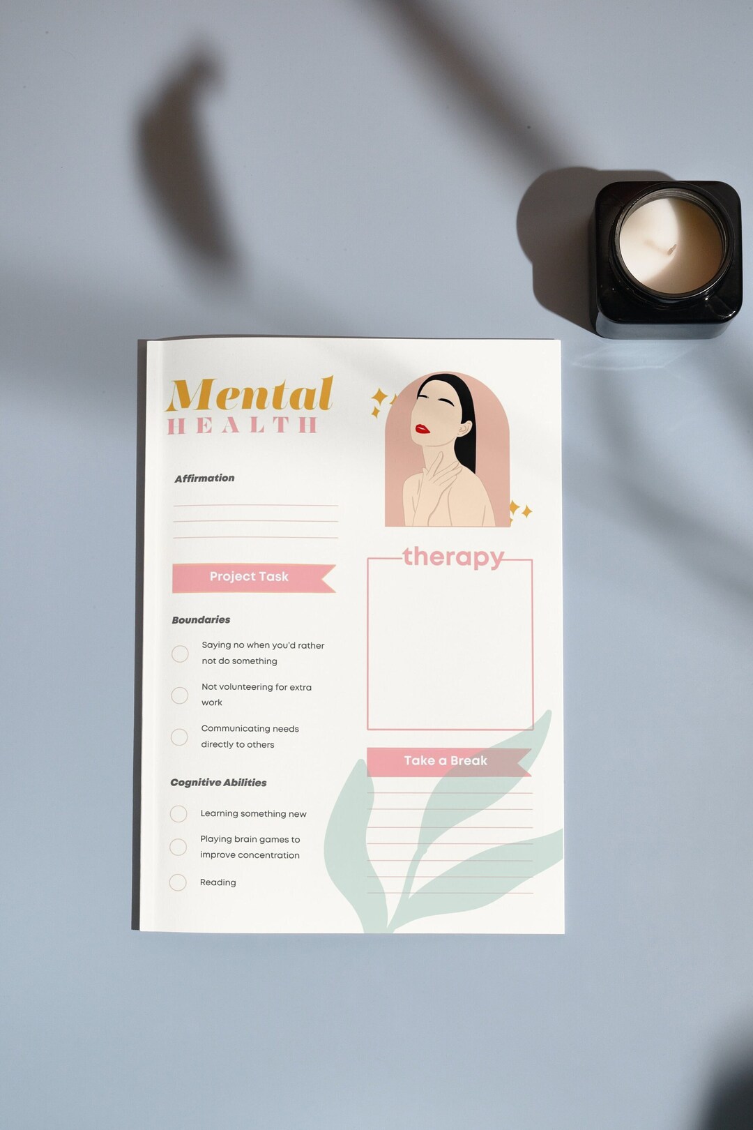 Mental Health Planner Bundle | 5 Pages| Editable Template - Etsy