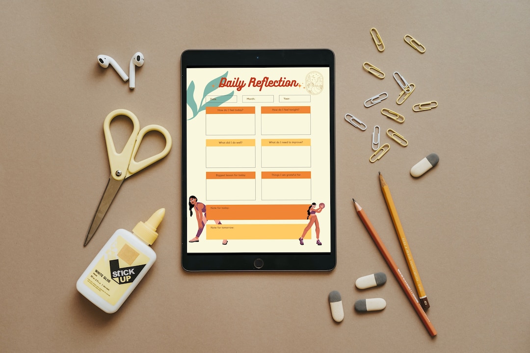 Daily Reflection Instant Download Self Reflection Editable Template - Etsy