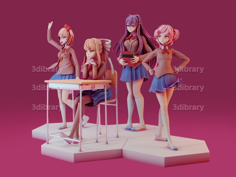 Doki Doki 3d Stl File Print Etsy