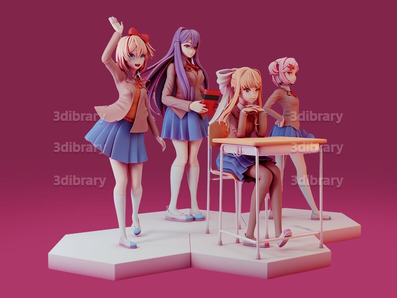 Doki Doki 3d Stl File Print Etsy