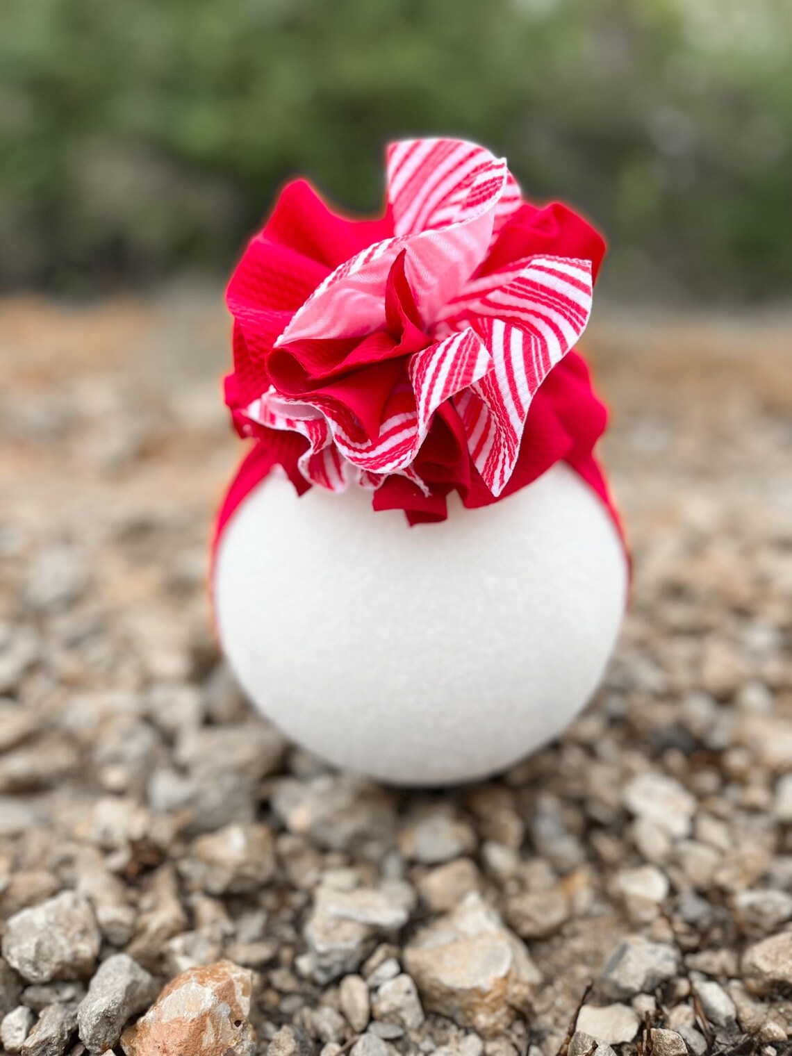 CANDY CANE Christmas Messy Head Wrap Shredded, XL Huge Baby Head Wrap ...
