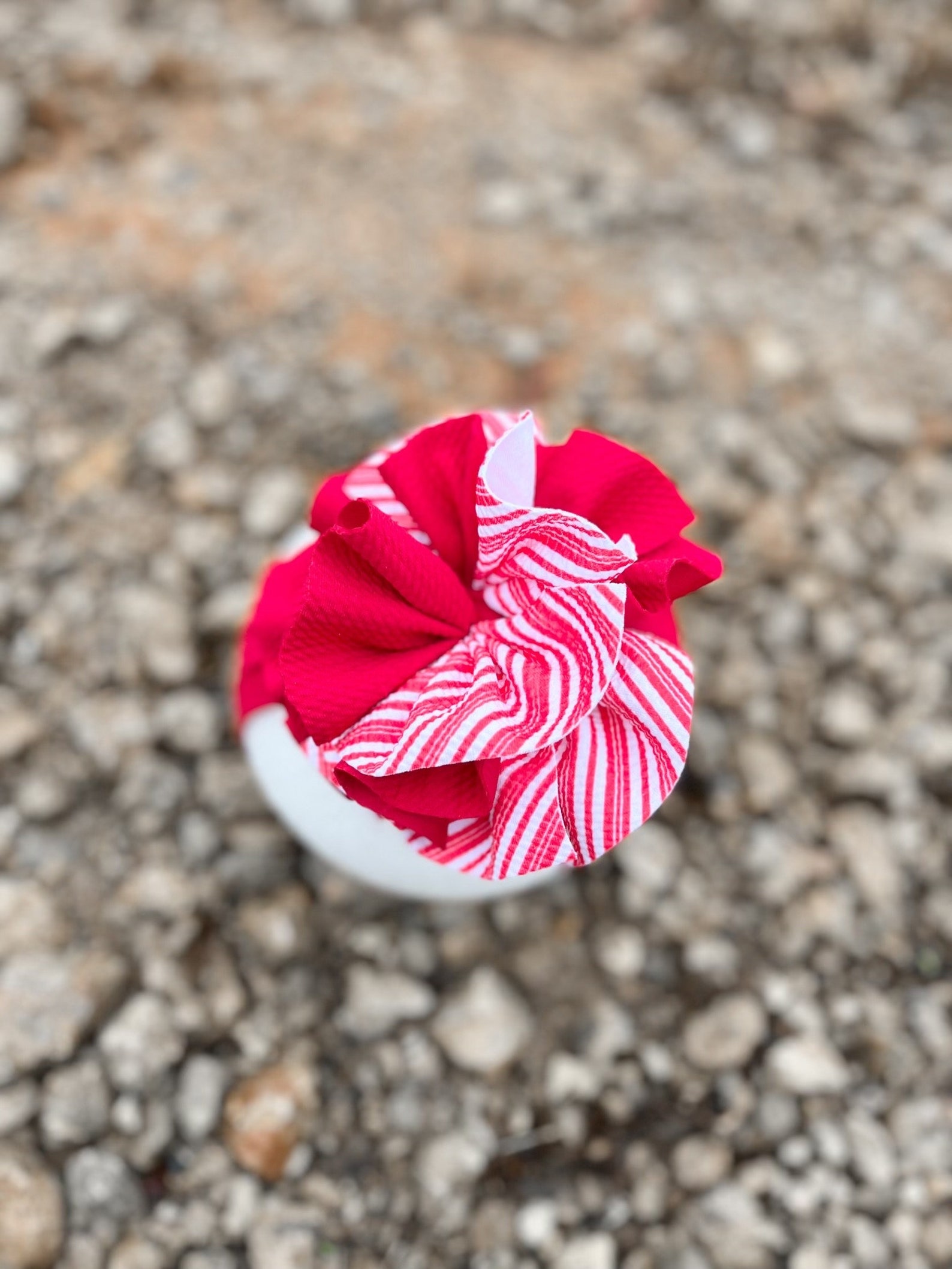 CANDY CANE Christmas Messy Head Wrap Shredded, XL Huge Baby Head Wrap ...