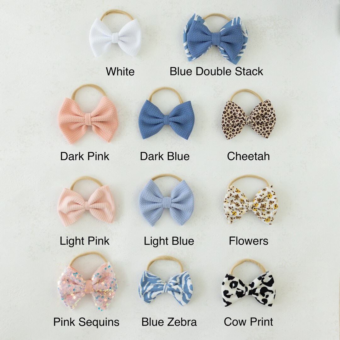 Baby Girl Stretchy Nylon Bows - Etsy