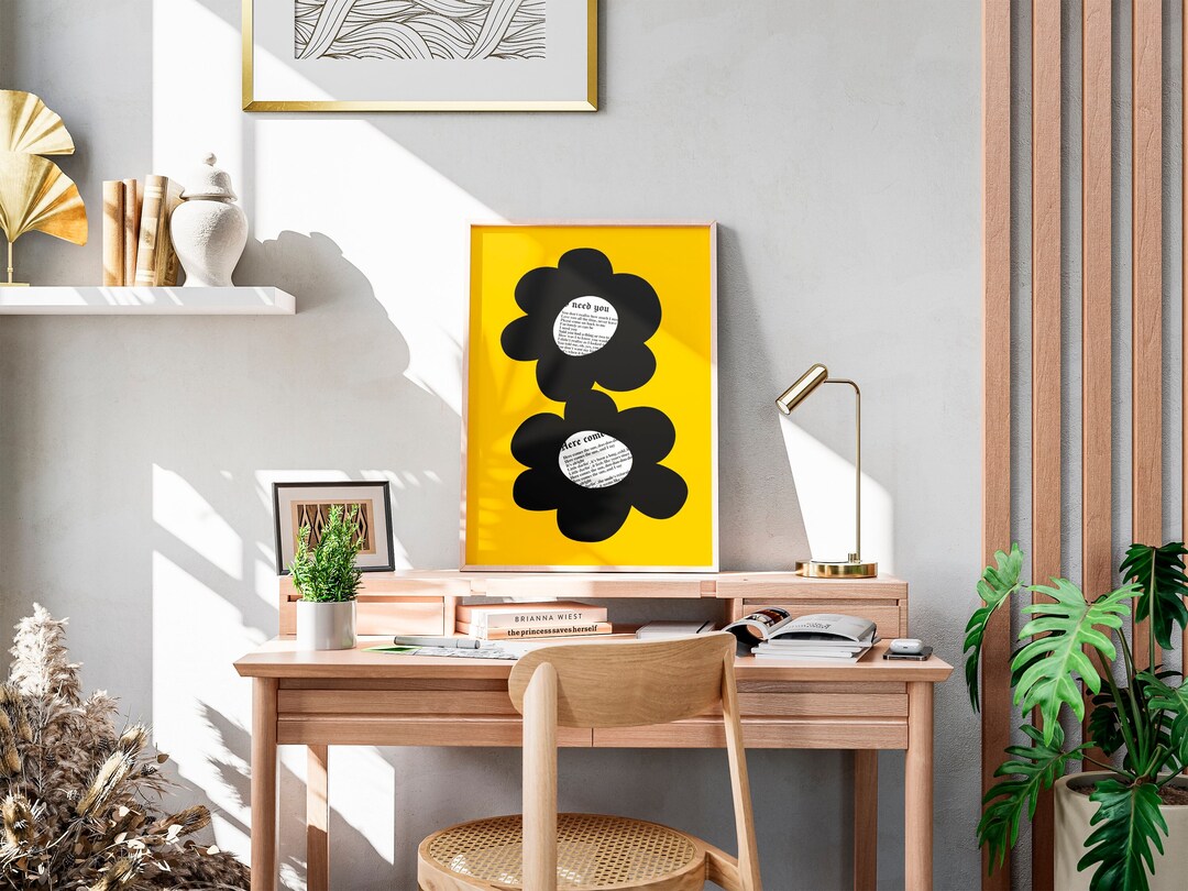 Poster Illustration Flower Pop Beatles Lyrics - Etsy