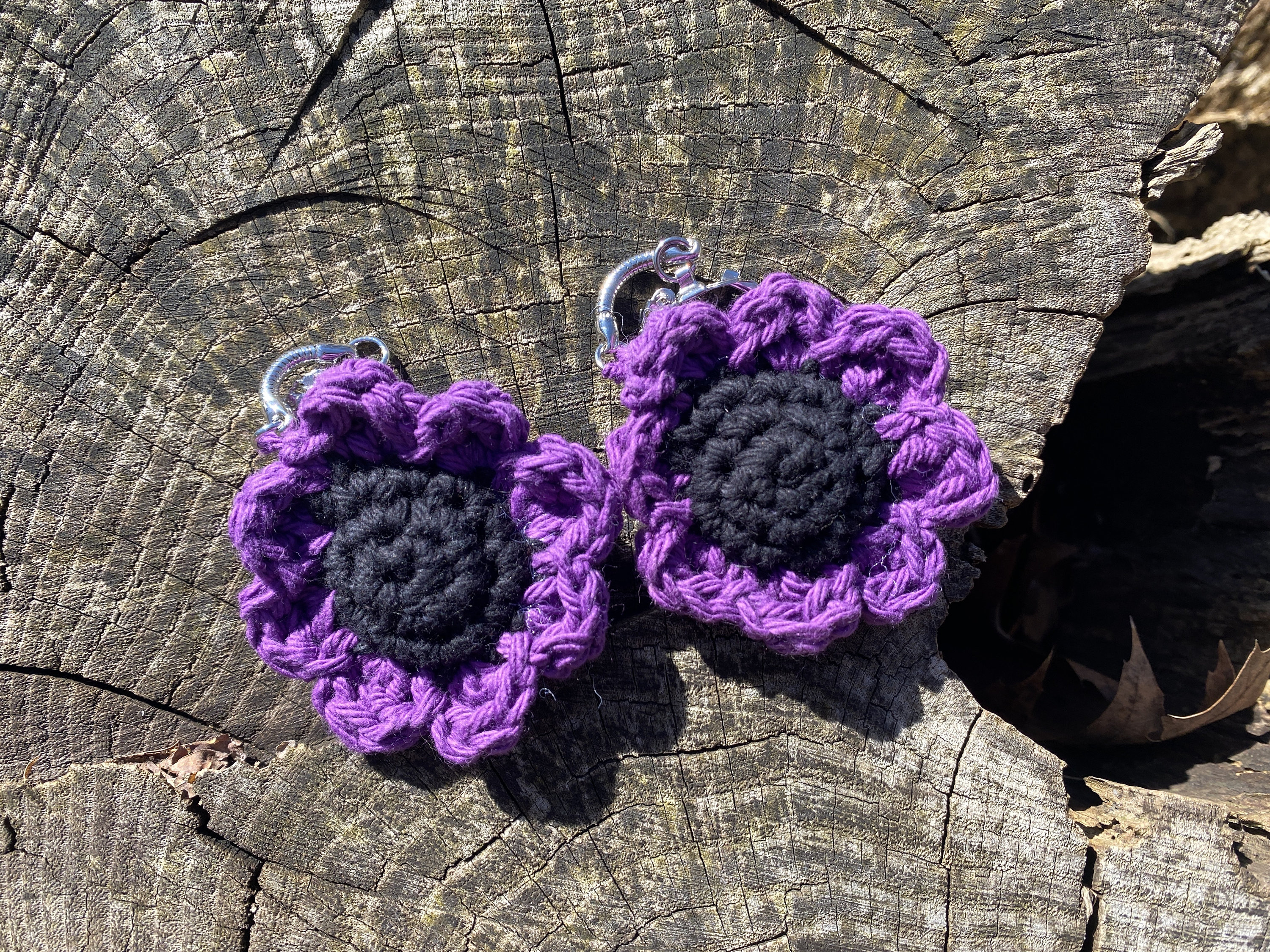 Dark Purple Flower Keychains - Etsy