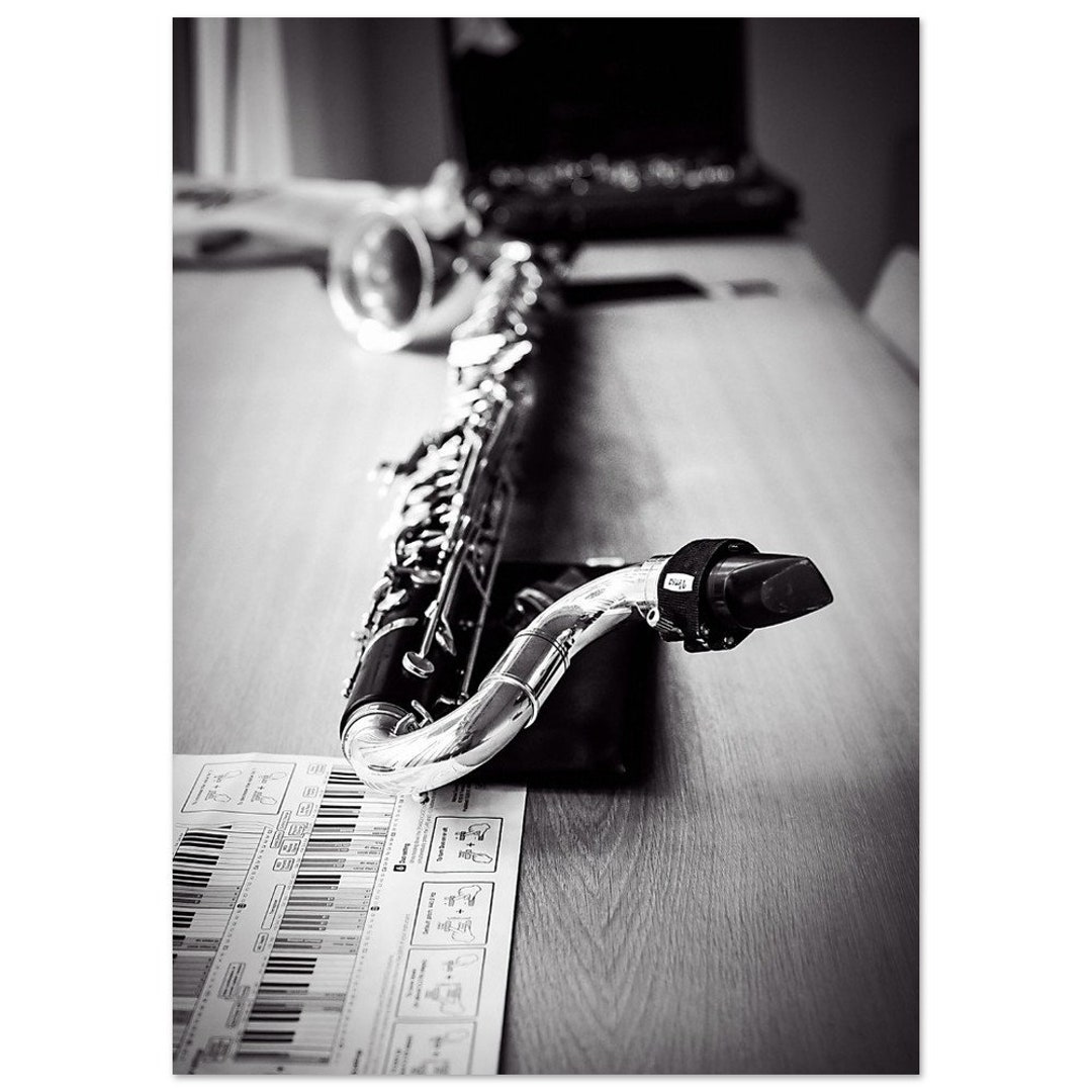 Vintage Melodies: Black and White Sax Poster Jazz Inspired Wall Art - Etsy