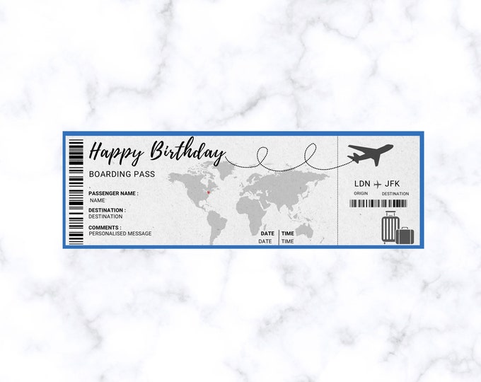 Printable Trip Ticket, Surprise BIRTHDAY Trip Ticket, Boarding Pass ...