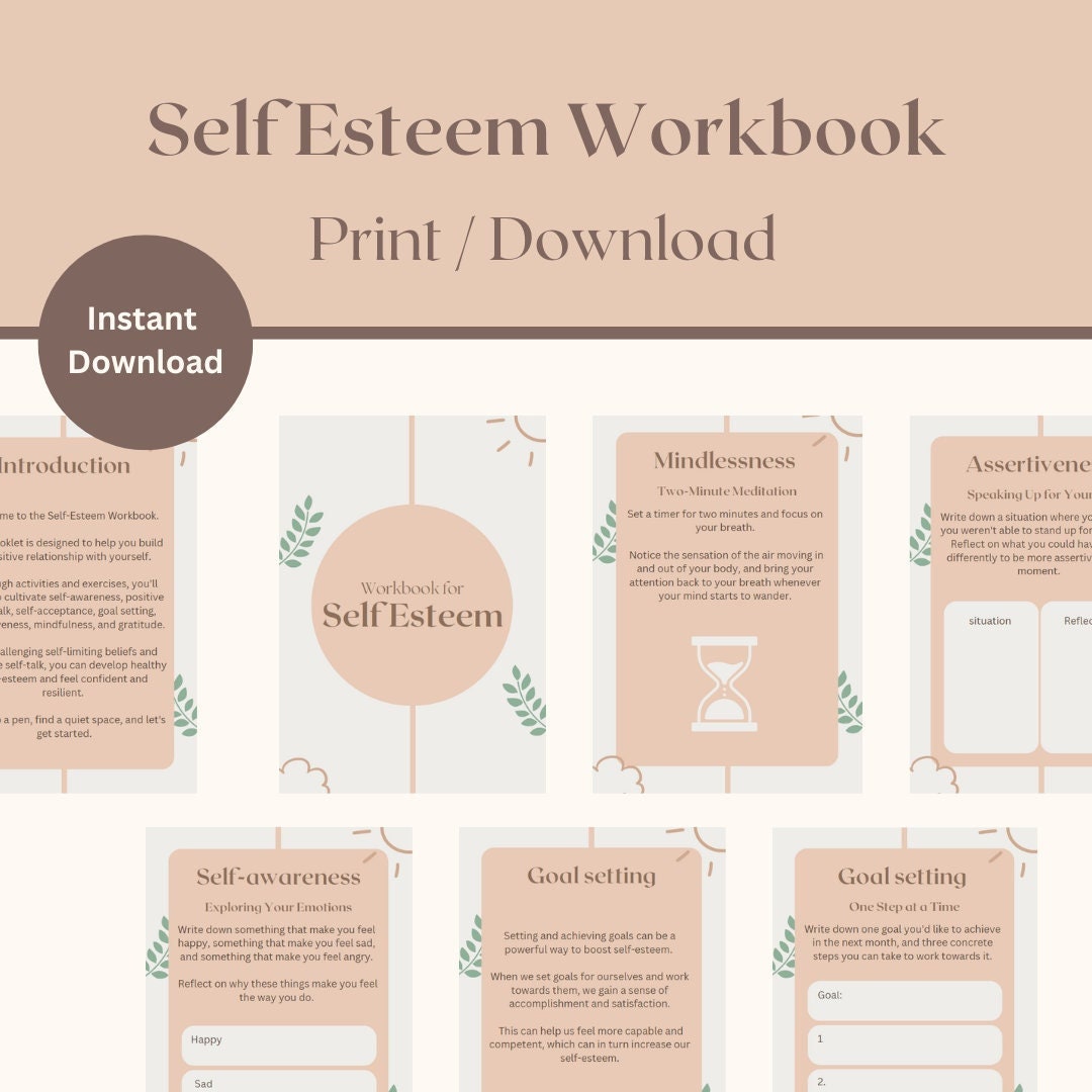 Self Esteem Workbook - Etsy