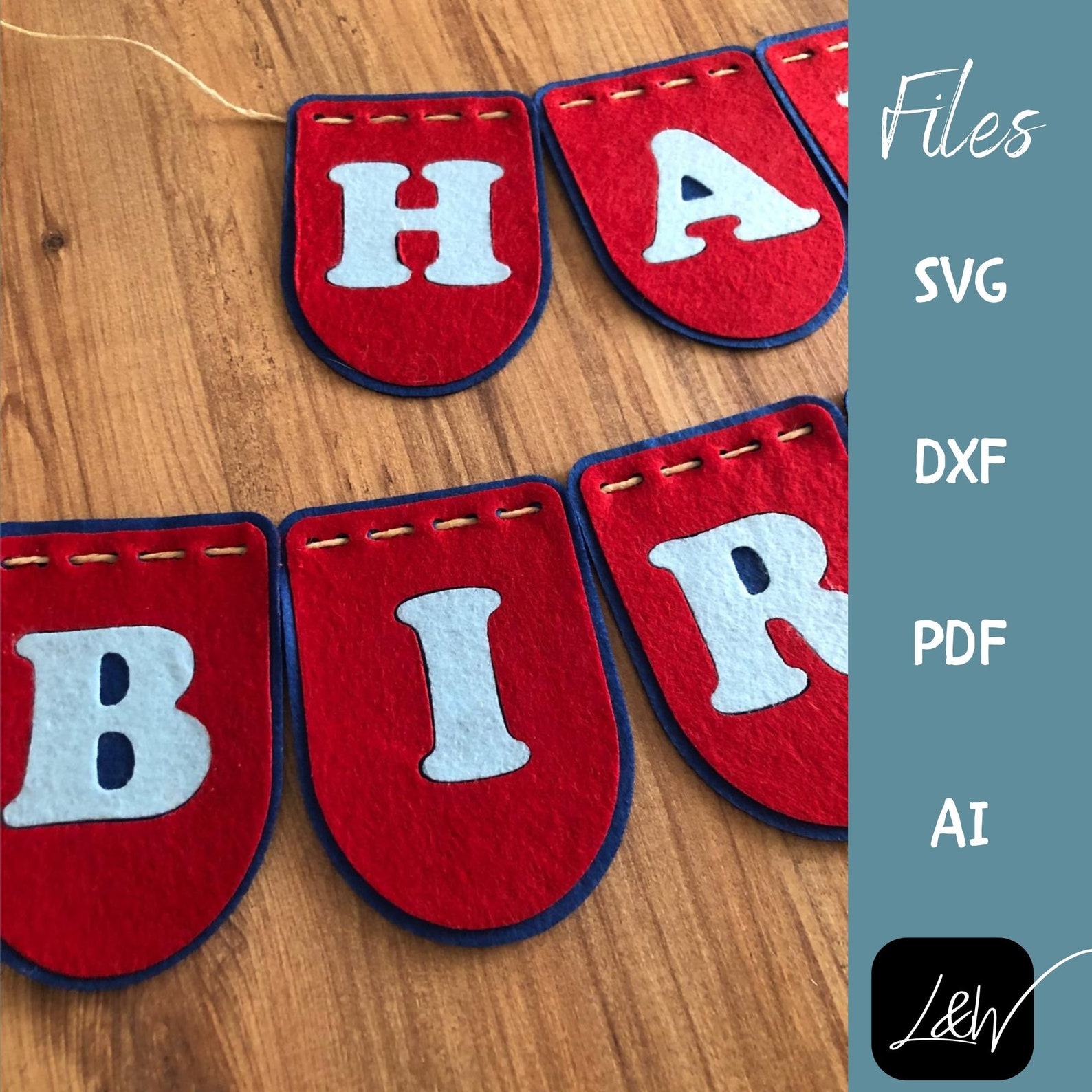 Red Customizable Happy Birthday Banner,made With Felt Material,felt ...