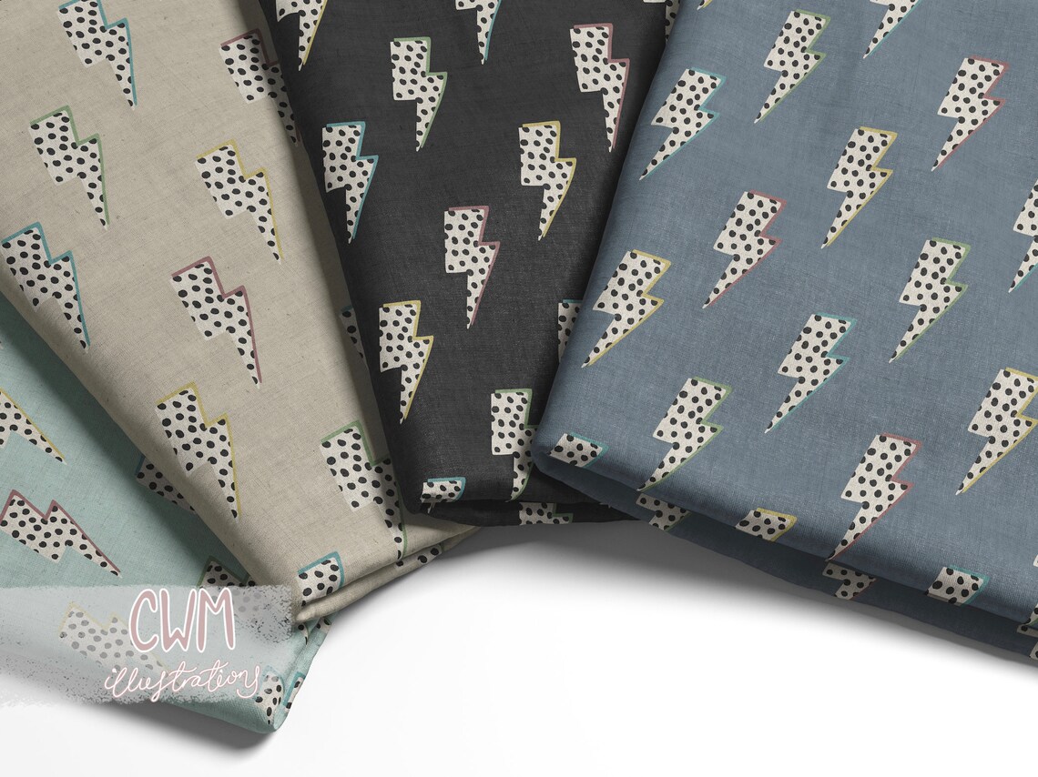 Lightening Bolt Seamless Pattern, Lightening Bolt Fabric Design ...