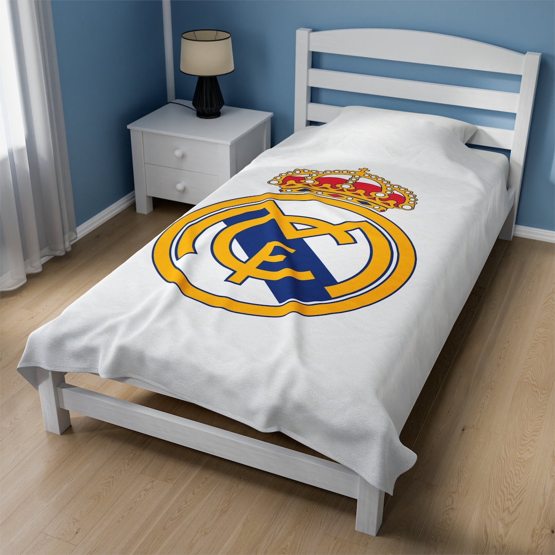 Real Madrid Velveteen Plush Blanket - Etsy