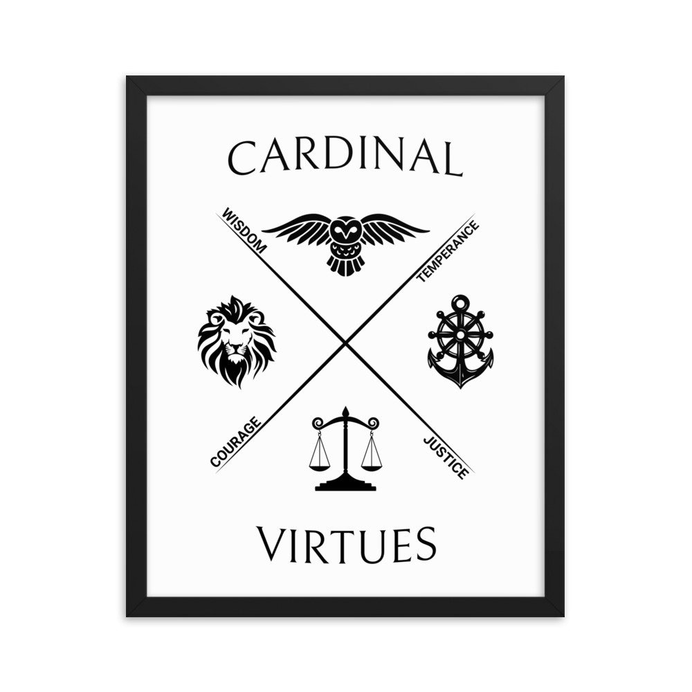 Stoic Cardinal Virtues Art Print, Stoic Ethics, Ancient Wisdom, Stoic ...