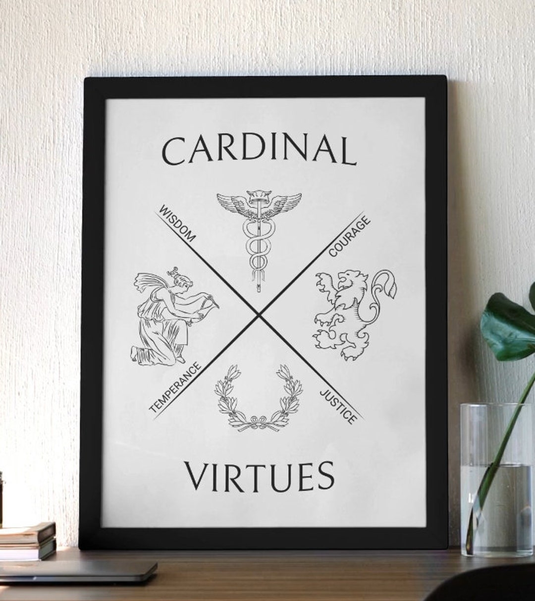 Stoic Cardinal Virtues Stoic Symbols Stoic Values - Etsy