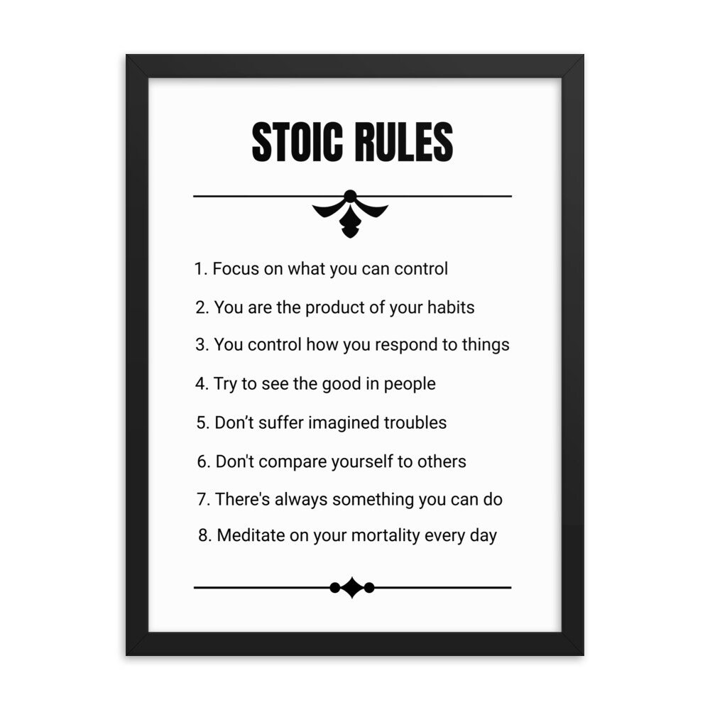 Stoic Rules Art Print, Stoic Guidelines, Stoic Guidance, Stoic ...