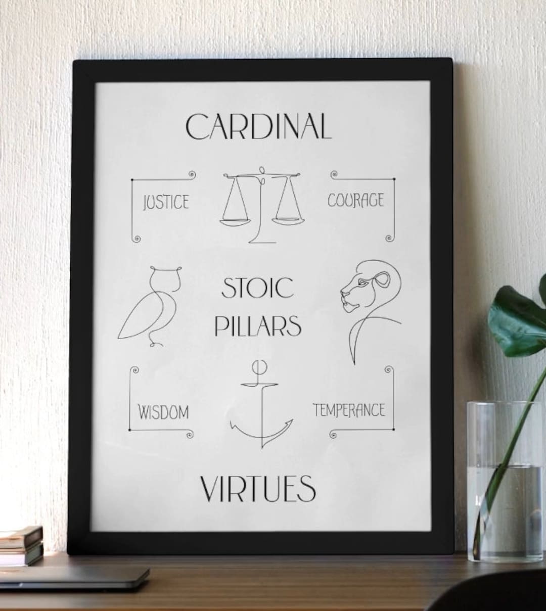 Stoic Cardinal Virtues Stoic Pillars Art Print Stoicism - Etsy Stoic Cardinal Virtues Stoic Pillars Art Print Stoicism - Etsy