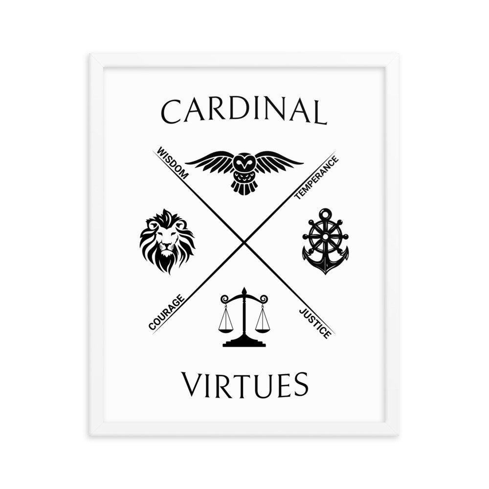 Stoic Cardinal Virtues Art Print, Stoic Ethics, Ancient Wisdom, Stoic ...