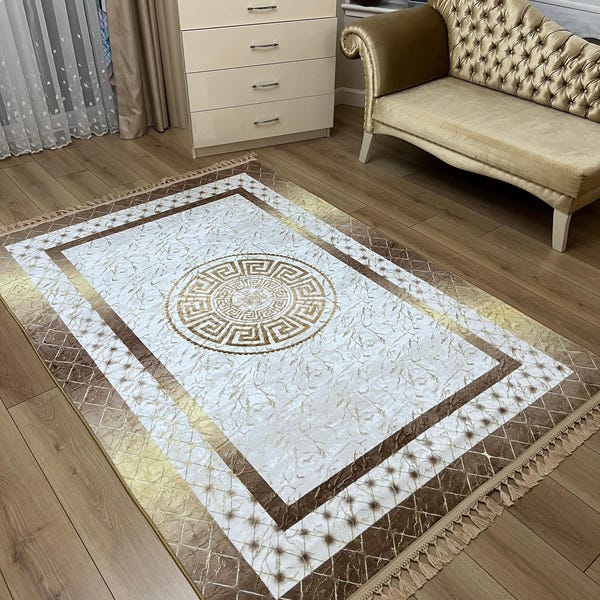 White Glitter Rug - Etsy