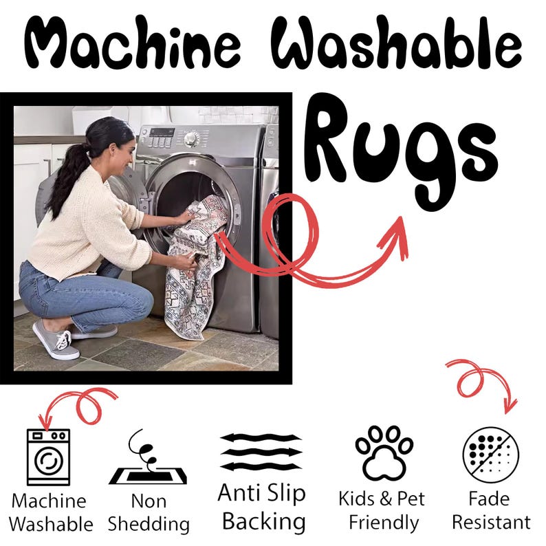 Kitchen Decorative Rug, Marble Effect Grey and Black Design, Non-slip ...