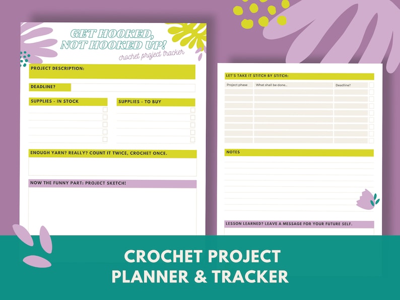 Printable Crochet Project Tracker/planner - Etsy