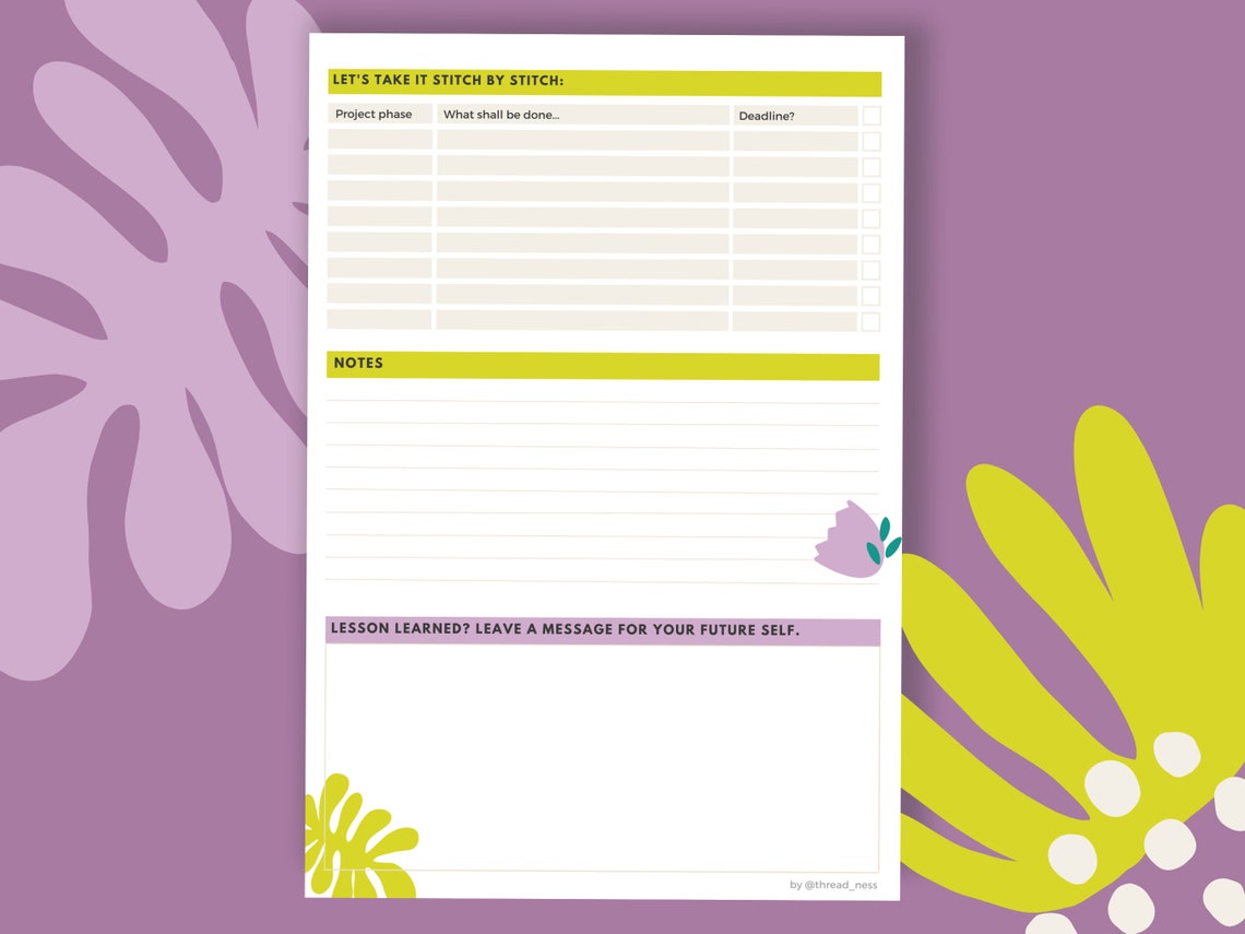 Printable Crochet Project Tracker/planner - Etsy