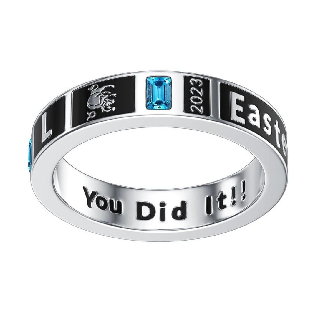 2026 Graduation 925 Sterling Silver Class Ring: Women's Moissanite Band ...