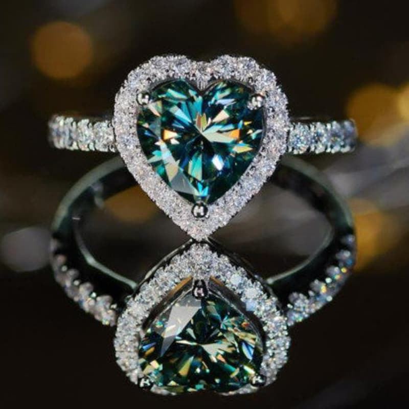 Blue Heart Ring - Etsy