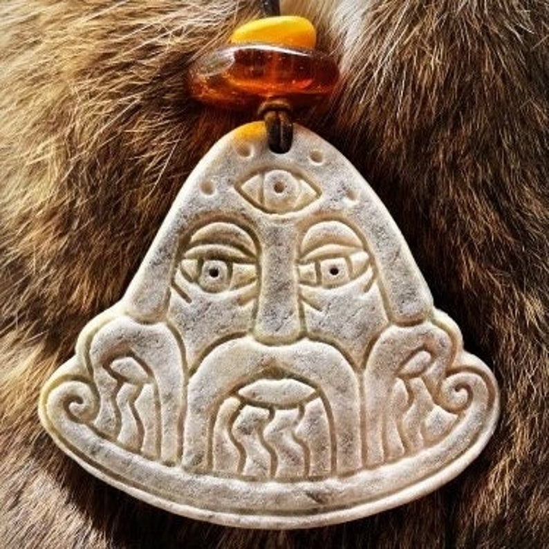 Three Faced God, Lugh, Hand Carved Antler Pendant, Viking Pendants ...
