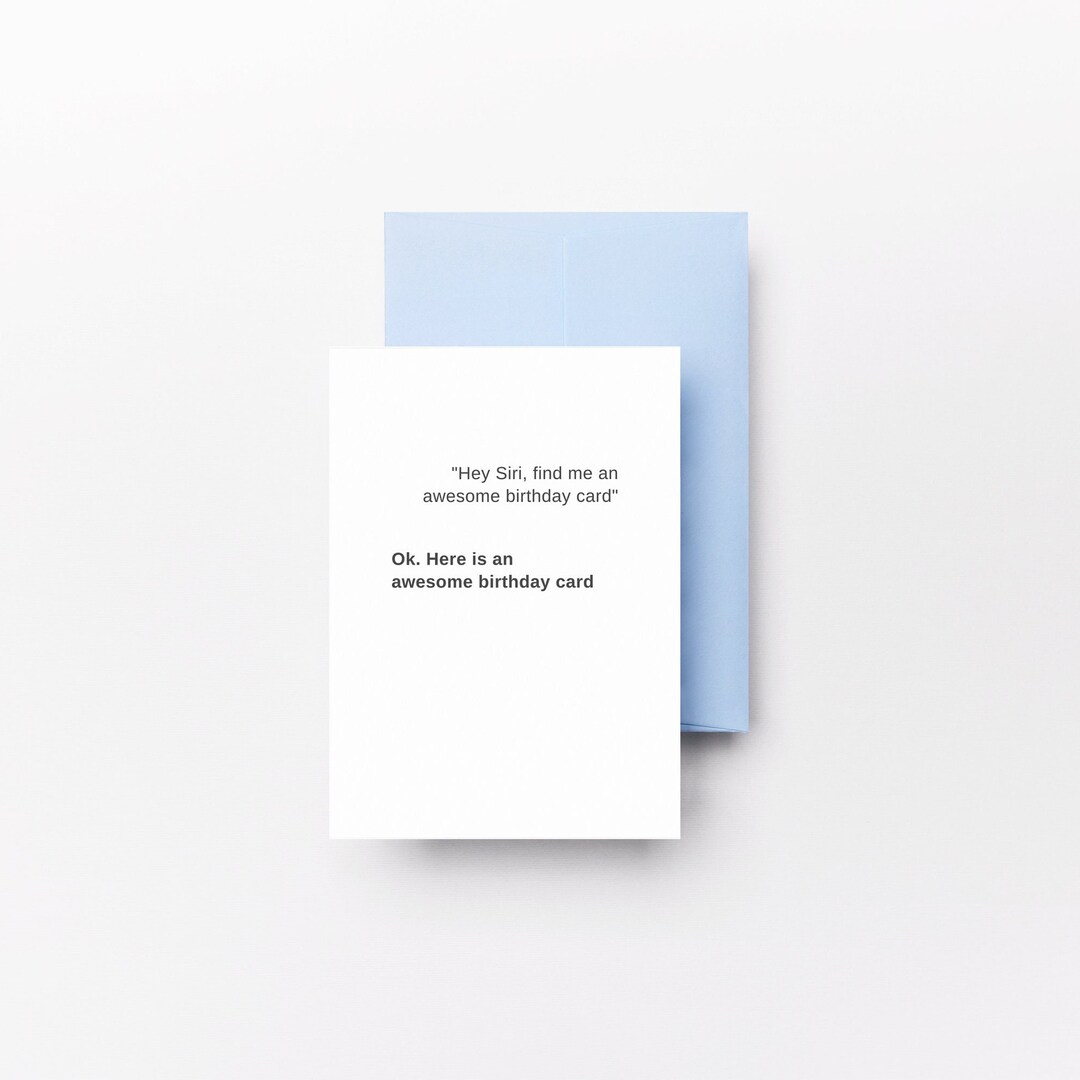 Hey Siri Birthday Card Funny Birthday Card Funny Card Birthday Gift All ...