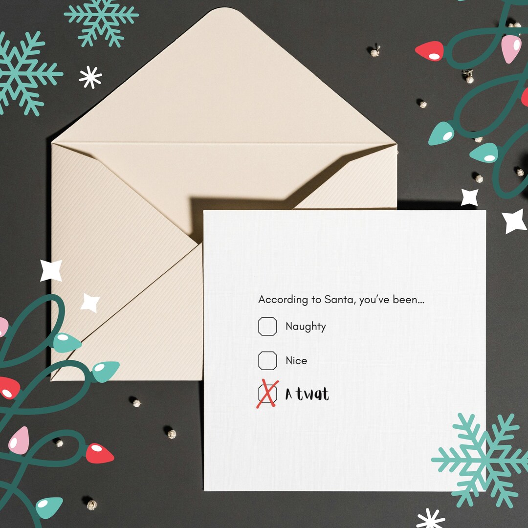 Rude Christmas Card Naughty Christmas Card Holiday Greetings Funny ...