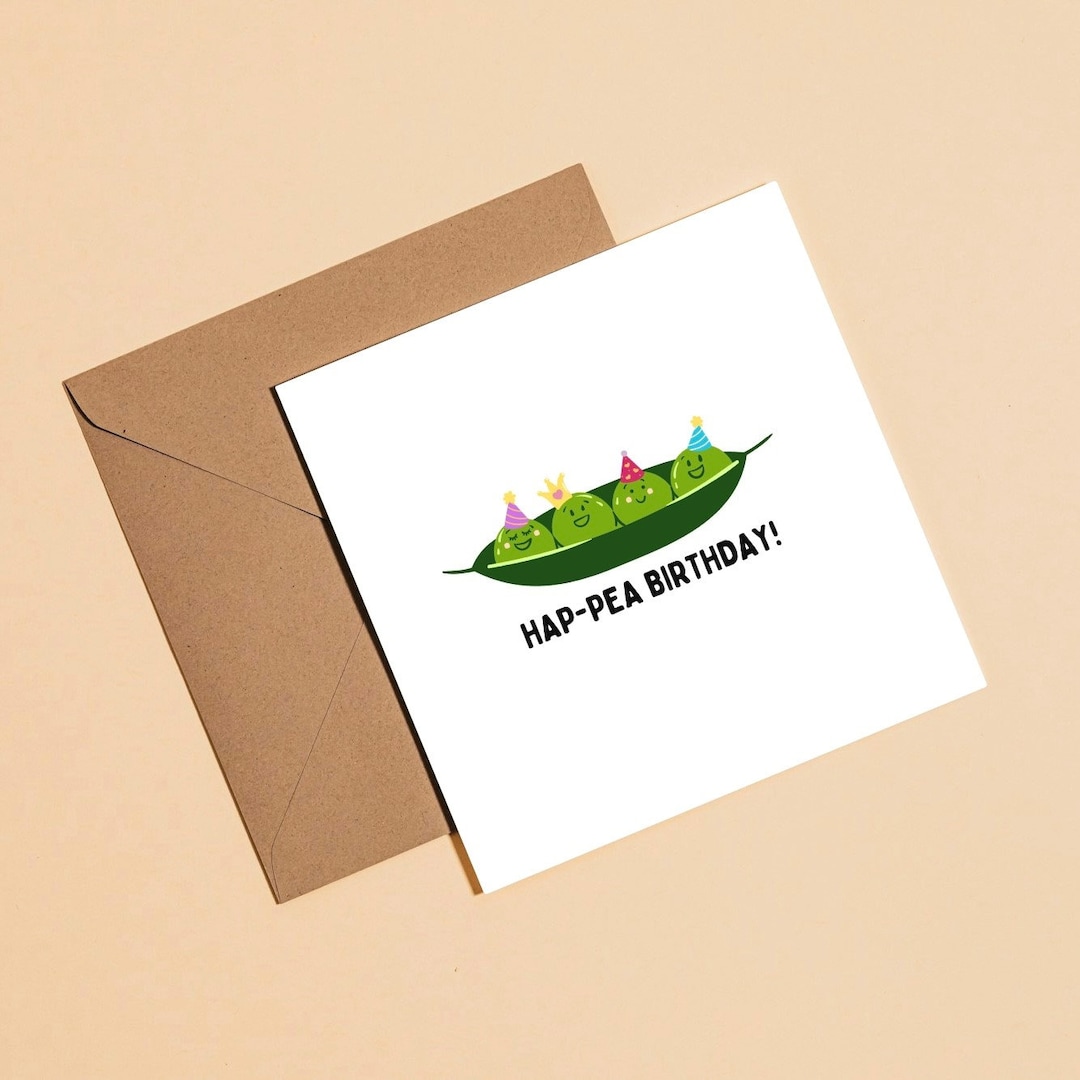 Hap-pea Birthday Card Funny Birthday Card for Birthday Gift for ...