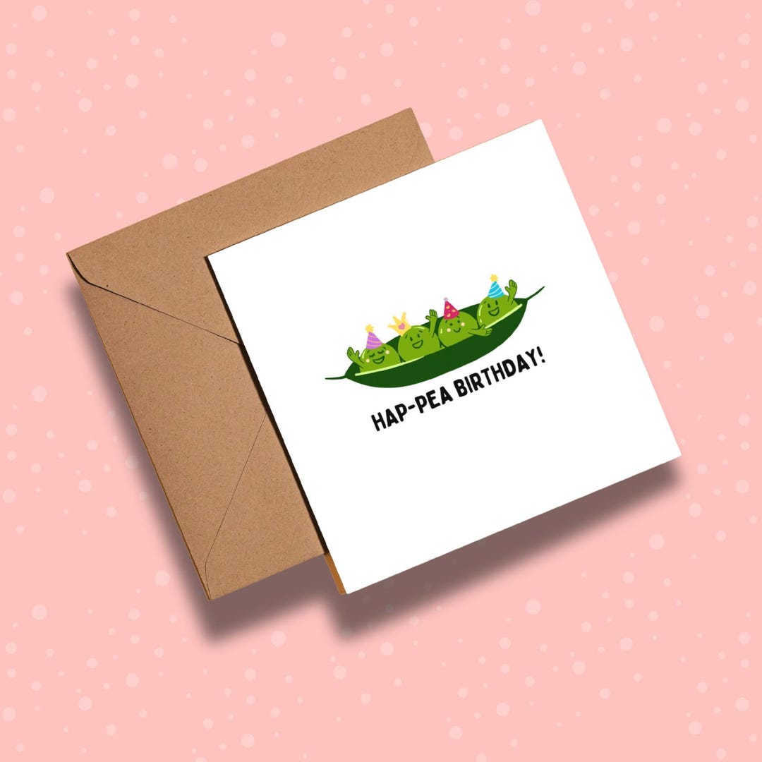 Hap-pea Birthday Card Funny Birthday Card for Birthday Gift for ...