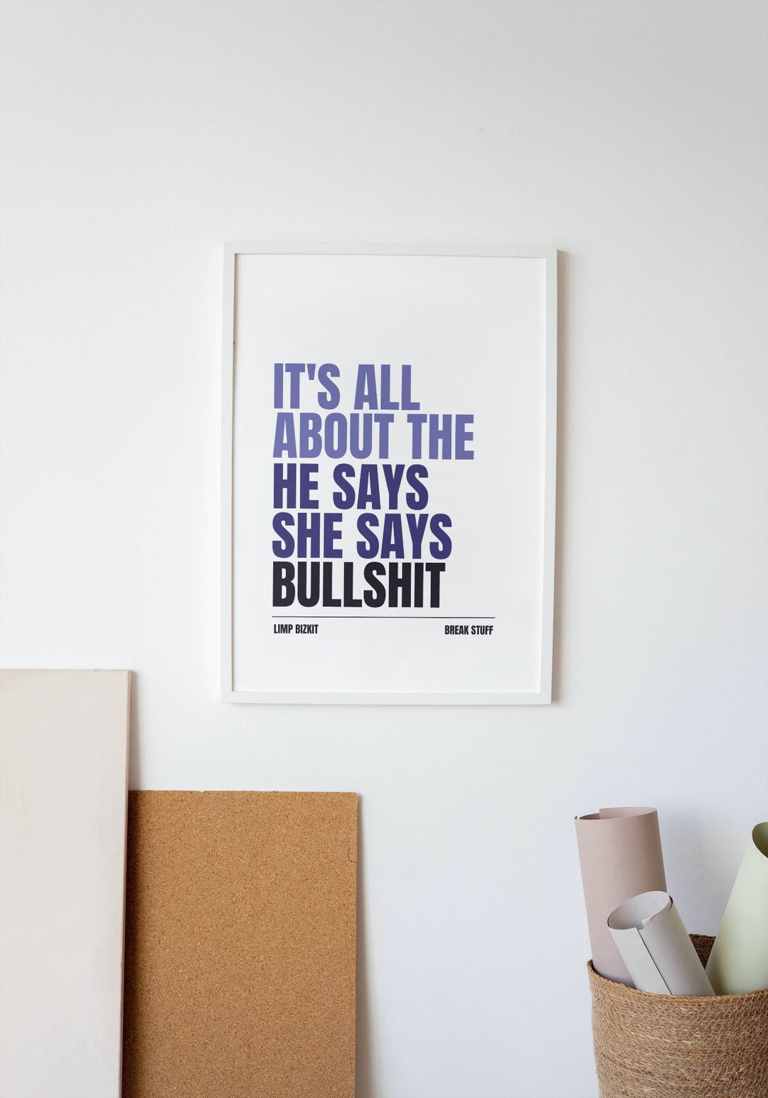 Limp Bizkit Lyrics Wall Art Music Print Lyric Poster Break Stuff Lyrics ...