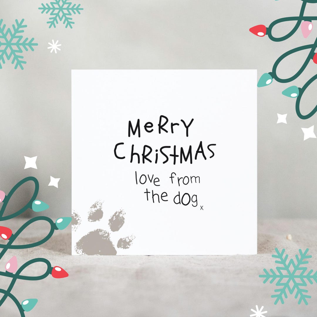 Personalised Merry Christmas Card From the Dog Christmas Card From Pet ...