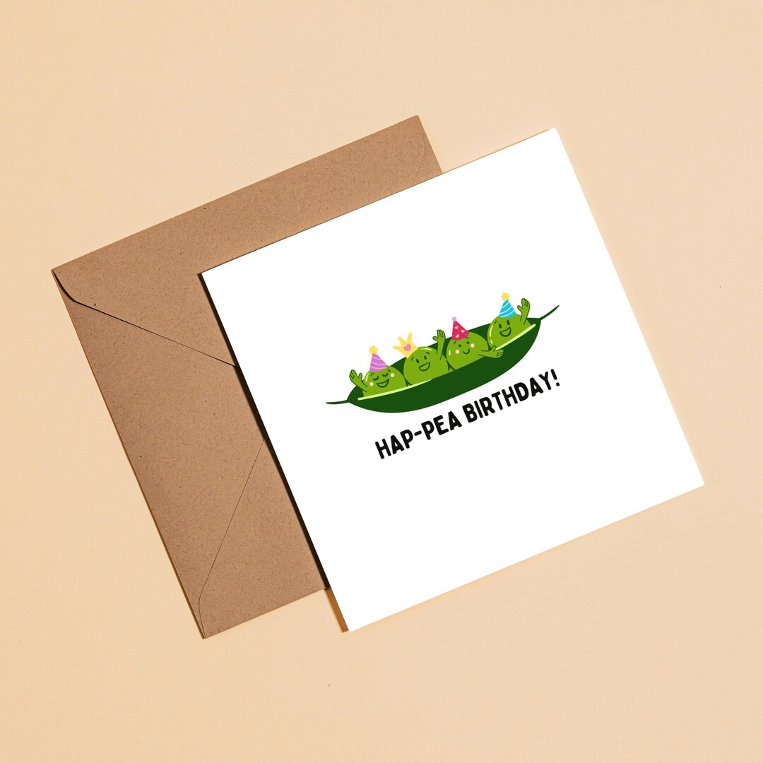 Peas in a Pod Birthday Card: Party Hats Design - Etsy UK