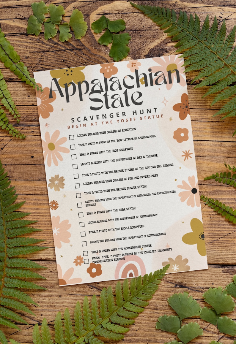 Appalachian State Scavenger Hunt Scavenger Hunt College - Etsy