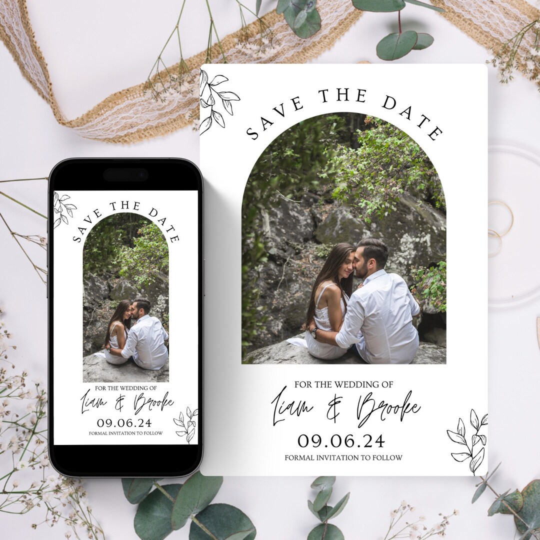 Personalized Invitation Card | Aesthetic Wedding Evite Digital Editable ...