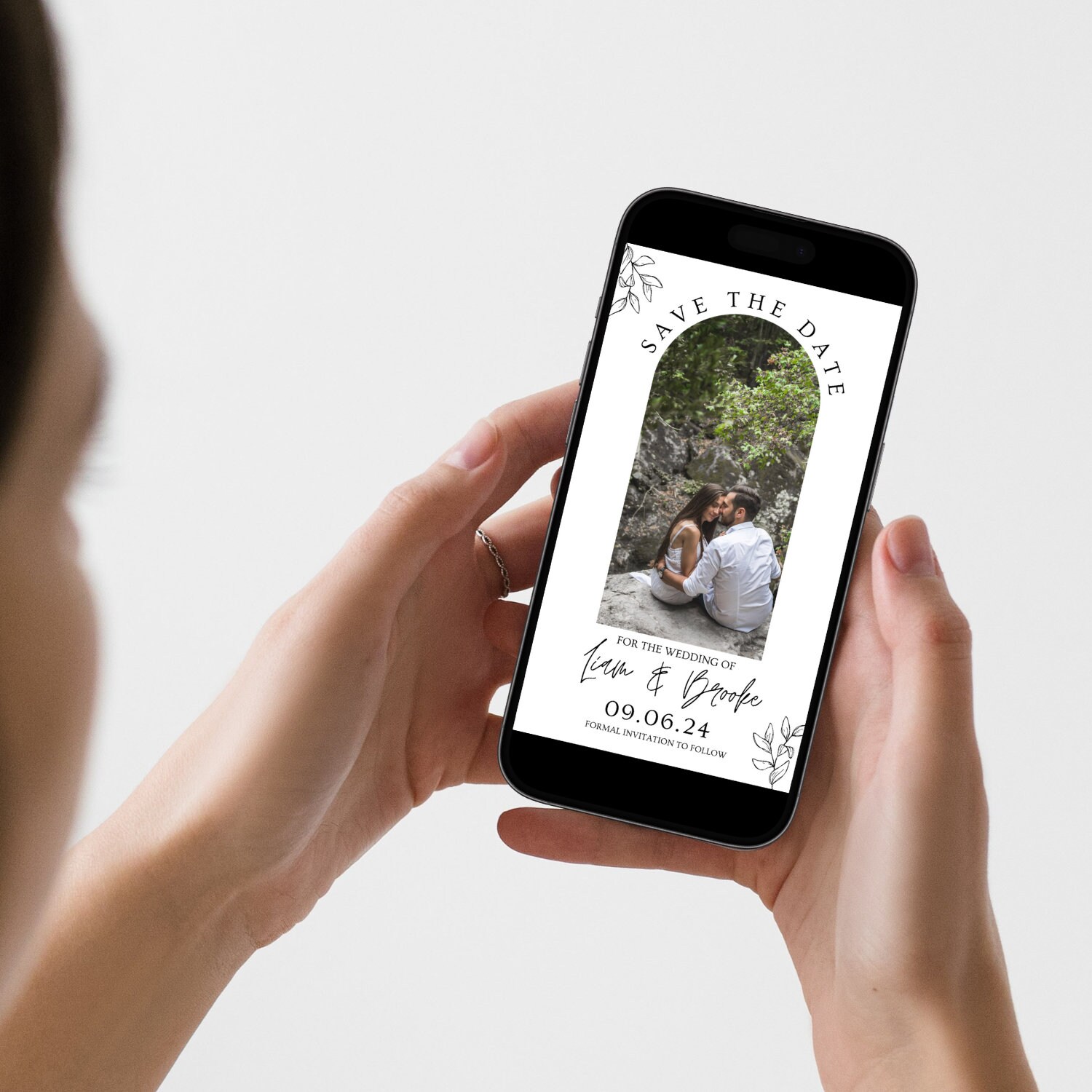 Personalized Invitation Card | Aesthetic Wedding Evite Digital Editable ...