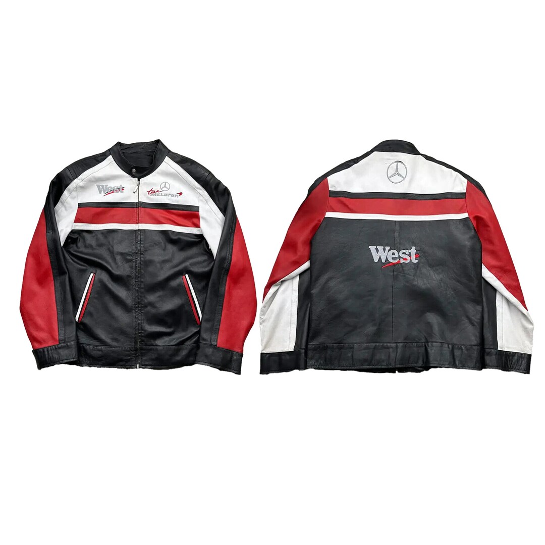 Rare Vintage Mercedes AMG F1 Racing/bomber Leather Jacket 90s - Etsy