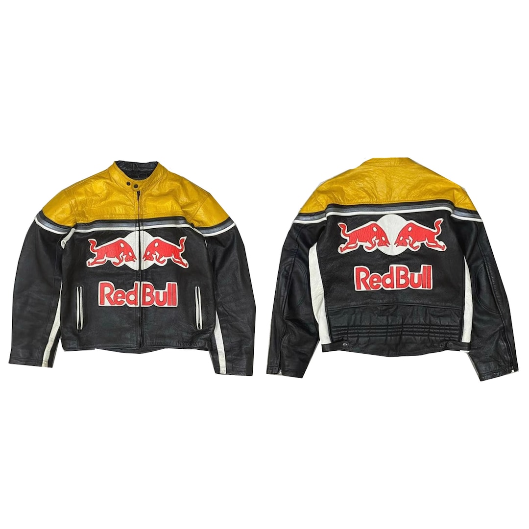 Red Bull Racing Leather Jacket Vintage Y2K 90s Motorcycle - Etsy