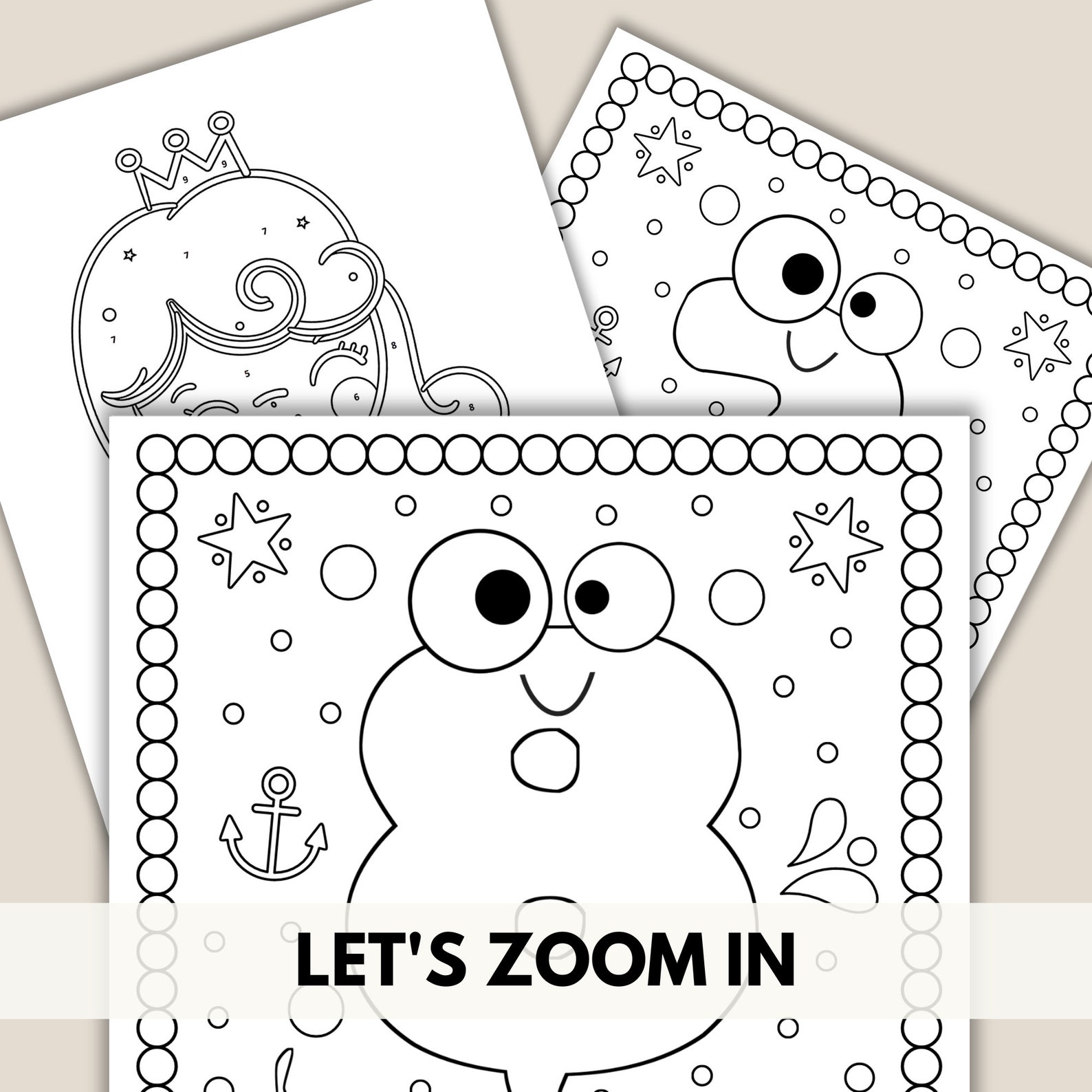 PRINTABLE DIGITAL FILE - Mermaid Colouring Book Including Numbers 1 to ...