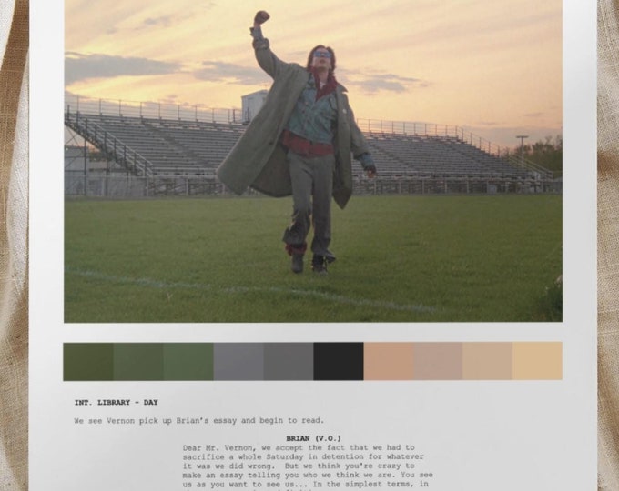 The Breakfast Club Screenplay POSTER up to 24 X 36 Minimal Film Script ...